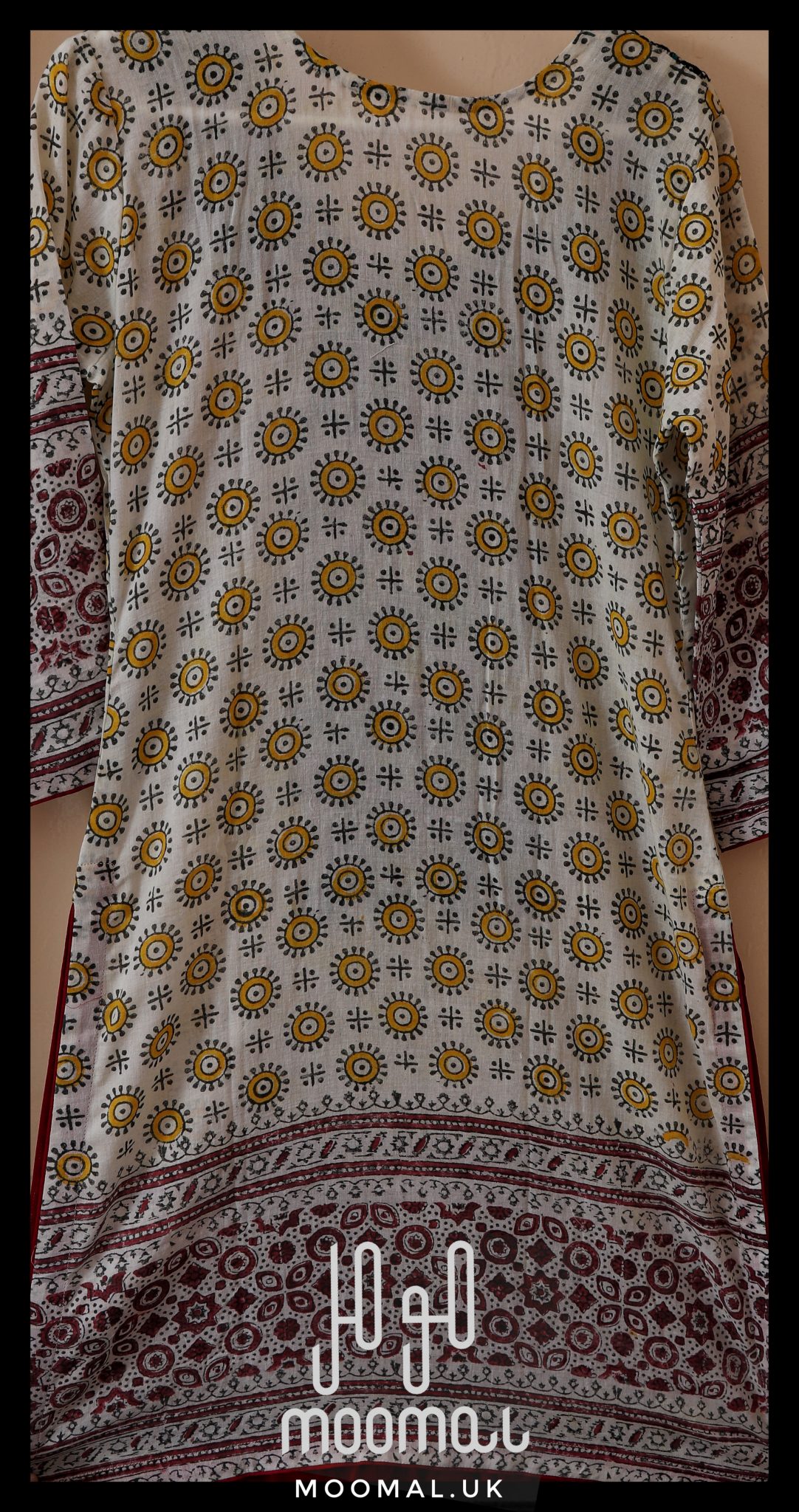 Embroidered Sindhi Shirt + Scarf – Wheel Print – Moomal